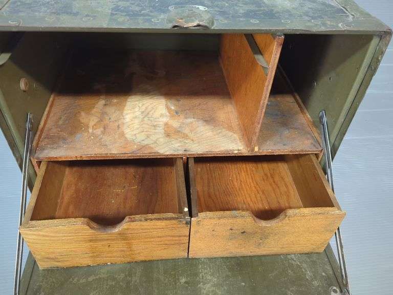 Military Field Desk, With Drop Front And Interior Drawers, 14" X 20" X ...