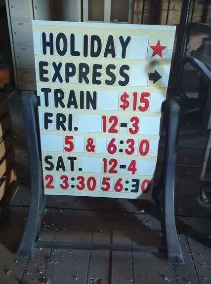 Polyvinyl Advertising Floor Standing Tilting Sign - Mayo Auction & Realty