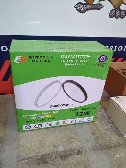 Wisdom Fly Lighting 16" LED Tri-Proof Panel Lamp, 32W - Mayo Auction ...