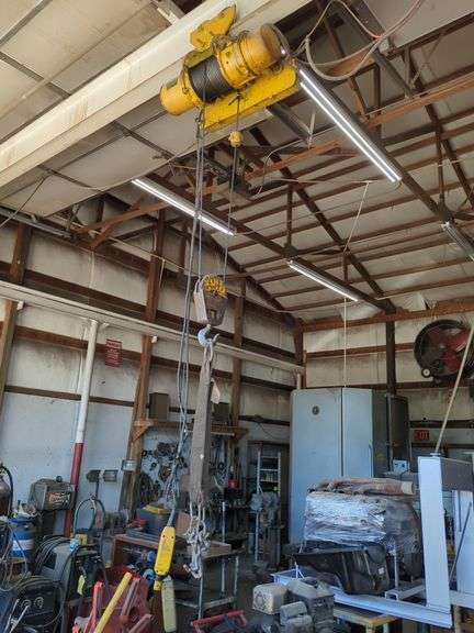 Overhead Hoist System, Three Hoists And Crossbars, Including P&H 2 Ton ...