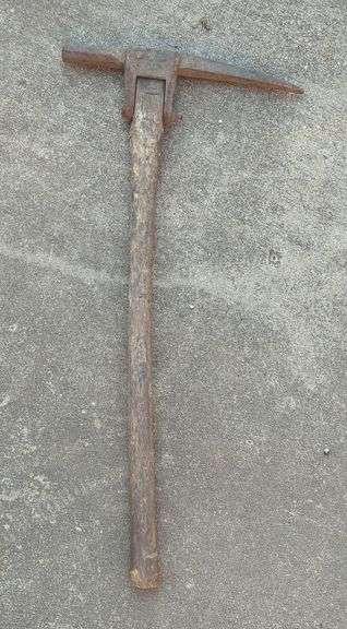 Vintage Pickaxe with Wooden Handle - Mayo Auction & Realty