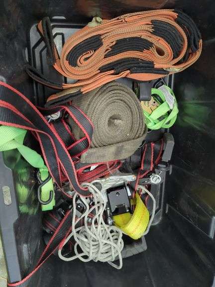 Load Straps in Storage Bin - Mayo Auction & Realty