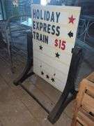 Polyvinyl Advertising Floor Standing Tilting Sign - Mayo Auction & Realty