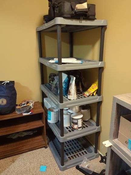Five Tier Plastic Shelving Unit - Mayo Auction & Realty