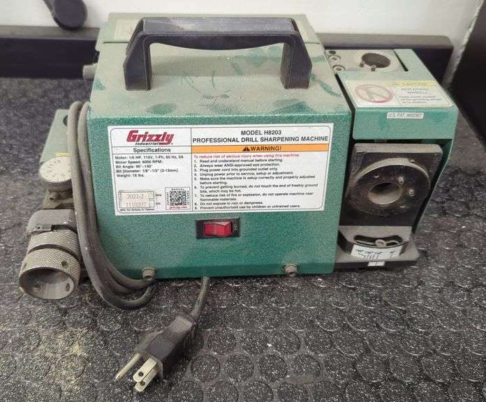 Grizzly H8203 Professional Drill Sharpening Machine - Mayo Auction & Realty