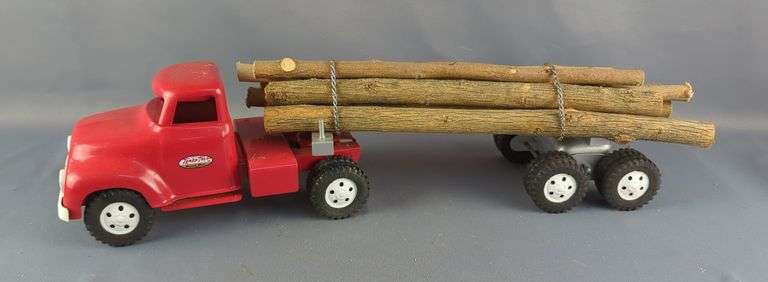 Refinished Tonka Pressed Metal Logging Truck with Timber Load - Mayo ...