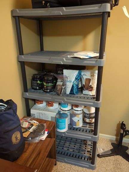 Five Tier Plastic Shelving Unit - Mayo Auction & Realty