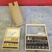 Router Bits with Wooden Storage Cases - Mayo Auction & Realty