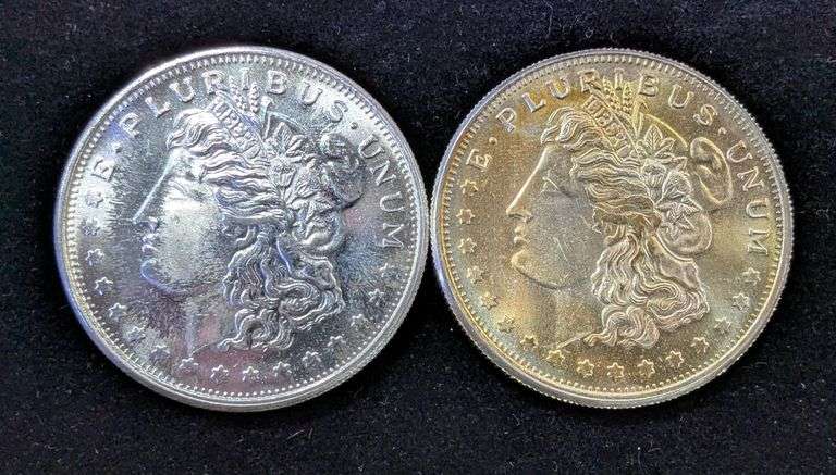 Silver Rounds With Morgan Dollar Images, Qty 2, Each Is One Troy Ounce ...