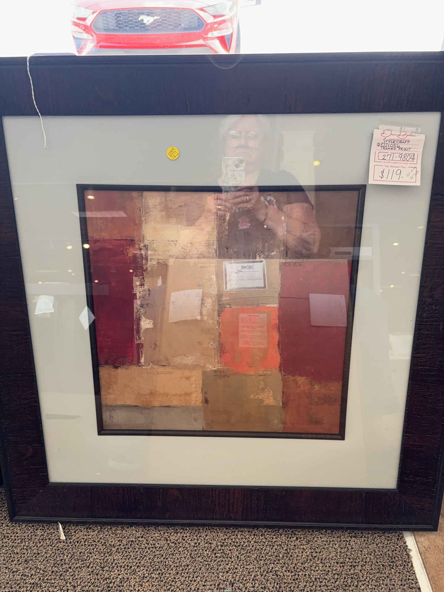 LARGE ABSTRACT PICTURE, LARGE NOTE WRITING PICTURE, CANOE PICTURE AND ...