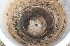 (4) Concrete Flower Pots, Concrete Bird Bath, (2) Metal Flower Beds, and (5) Flower Pots - Barr ...