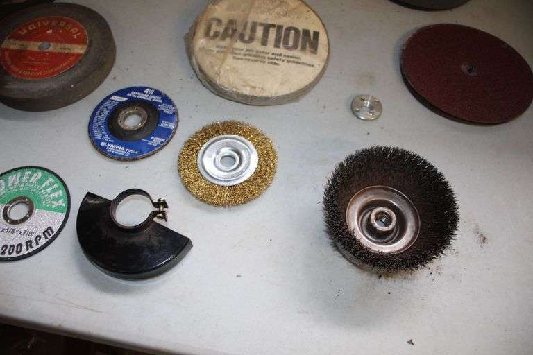 Various Sized Grinding Wheels, Buffer Pad, and Wire Wheels - Barr ...