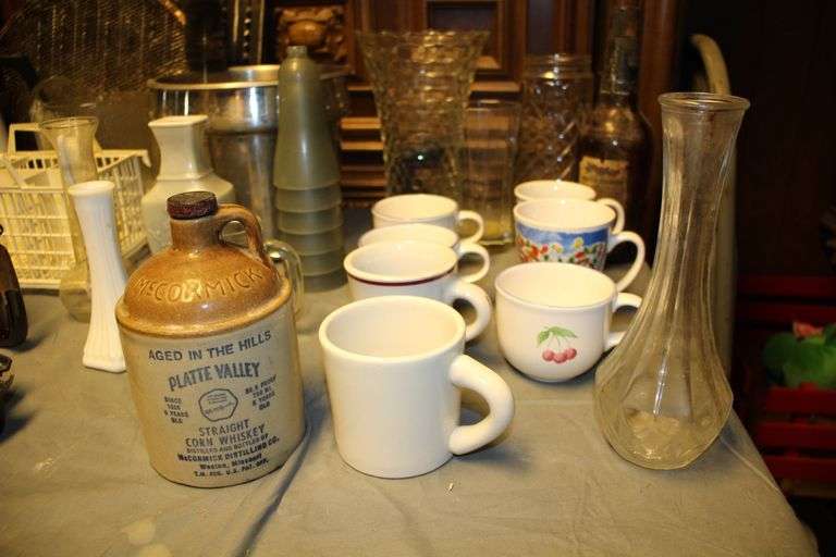 McCormick Platte Valley Corn Whiskey Stone Jug with Cork, Vases, Glass ...