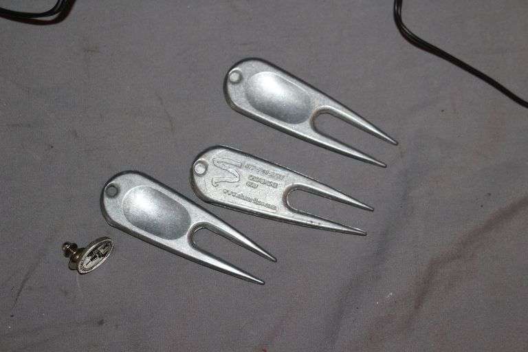 Golf Figurine, Ash Trays, Texas Instruments Adding Machine, Glass Coke ...