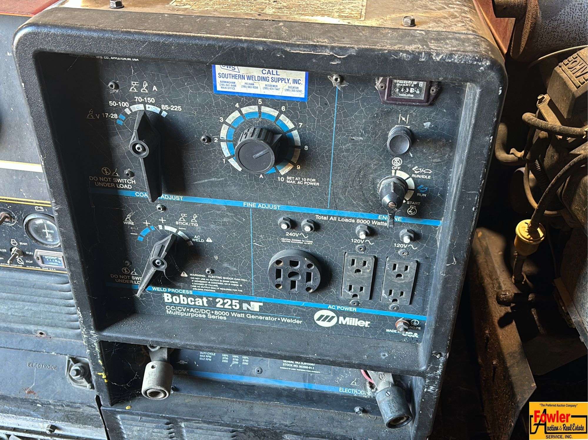 Miller Bobcat 225 welder generator Fowler Auction Real Estate Service Inc