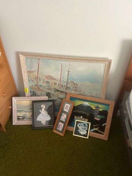 Boat Dock Painting By Clark 28in. x 33in. W - Metal Etching Of ...