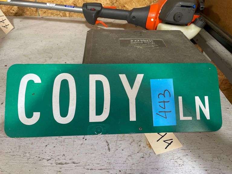 18x6 Inch Road Sign for Cody Ln - Hostetter Auctioneers