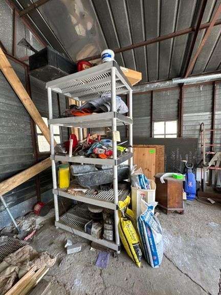 White Plastic Storage Rack - 6ft x 2ft - Contents Included - Work Light ...