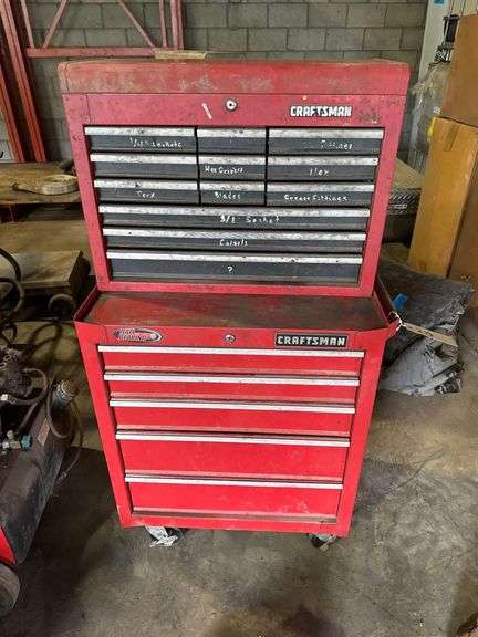 Craftsman Double Stack Tool Box On Wheels. With Clam Top - Hostetter ...
