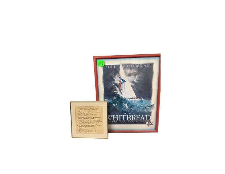 1990 Whitbread Sailing Race Poster 23x30 Inches and a List Of Rules for ...