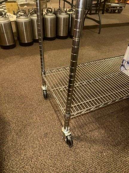 Stainless Steel Adjustable Rolling Shelf 6ft. H. X 4ft. W. Adjustable ...