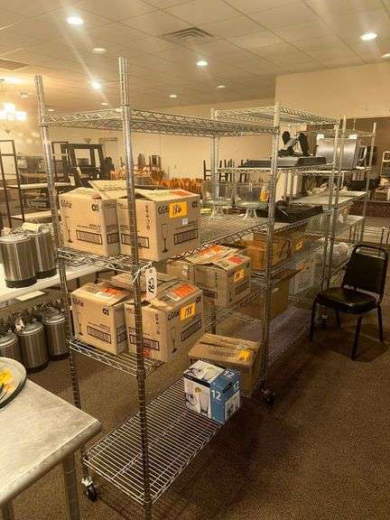 Stainless Steel Adjustable Rolling Shelf 6ft. H. X 4ft. W. Adjustable ...