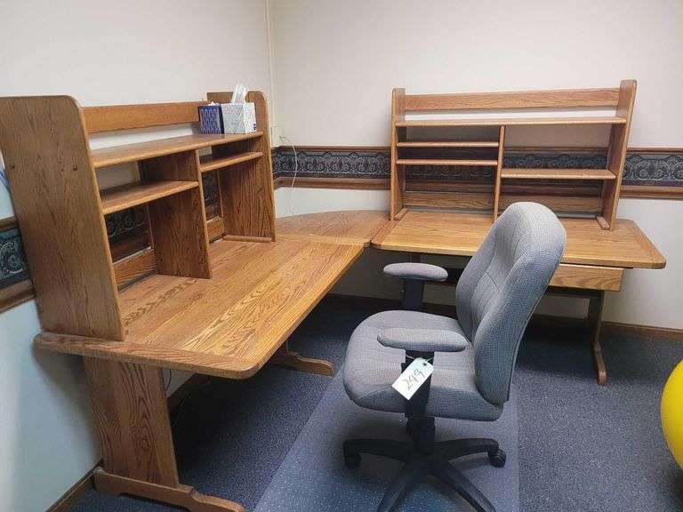3 Piece L Shaped Desk - Office Chair - Hostetter Auctioneers