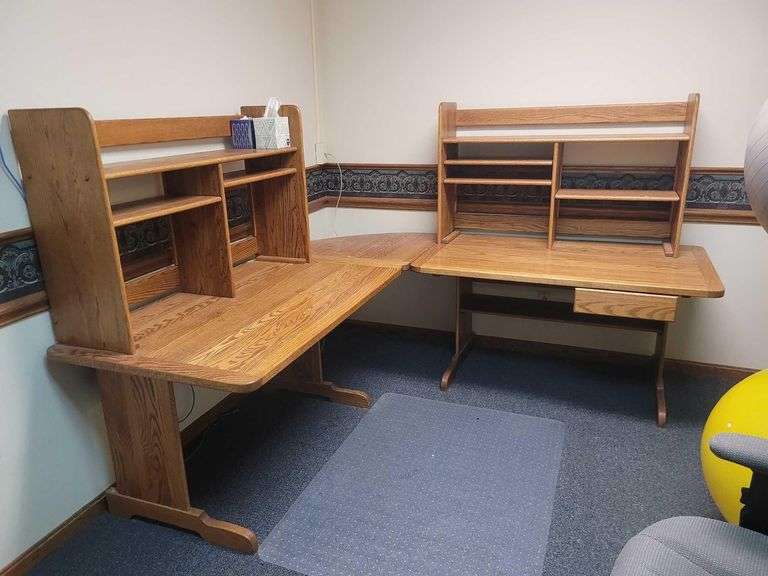 3 Piece L Shaped Desk - Office Chair - Hostetter Auctioneers