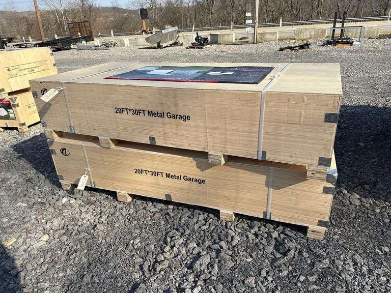 20ft x 30ft Metal Garage/Carport - Model K2030 - Hostetter Auctioneers