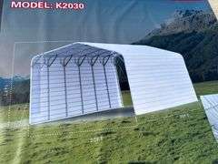 20ft x 30ft Metal Garage/Carport - Model K2030 - Hostetter Auctioneers
