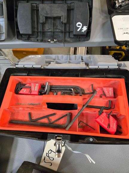 Plastic Toolbox Full Pf Allen Wrenches - Hostetter Auctioneers
