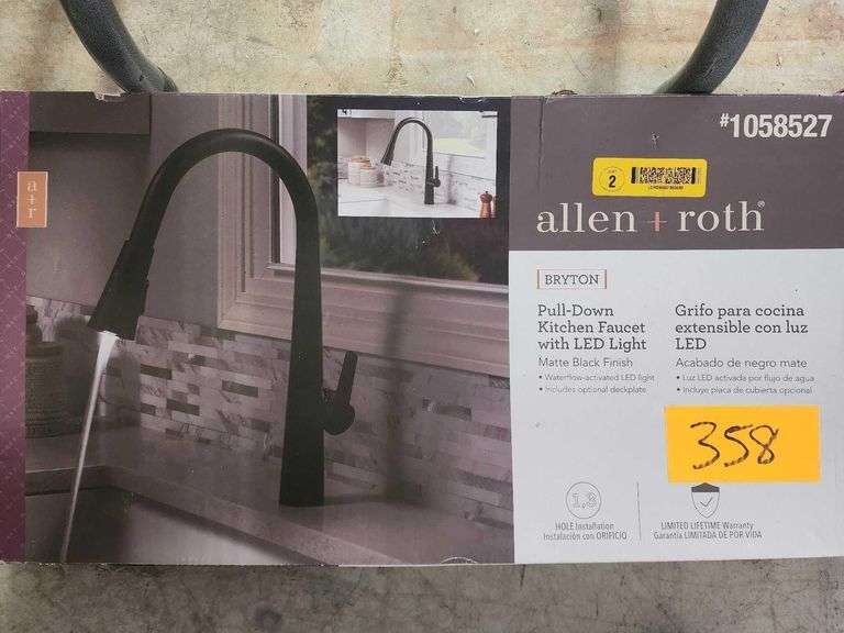 Pull Down Kitchen Faucet with LED Light - Allen + Roth - Hostetter ...