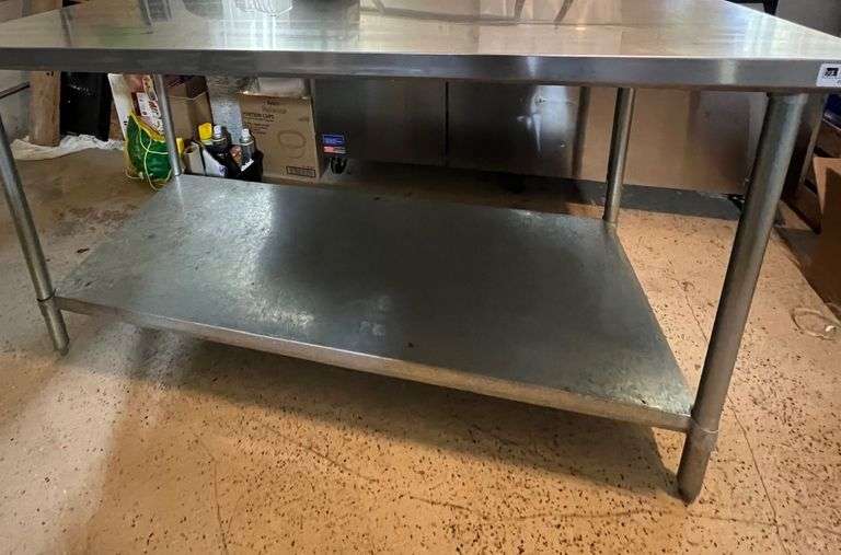 Stainless Steel Prep Table - NSF John Boos FBLG7230 - Hostetter Auctioneers
