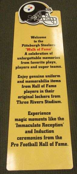 Walk of Fame welcome sign with Steelers helmet at the top. Signs ...