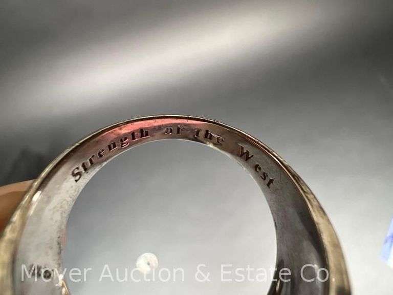 2 Sterling Silver and Turquoise Rings, Marked BGE 925, 1.05 tr. oz ...