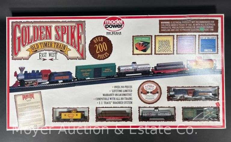 Model Power HO Scale Golden Spike Train Set, with Original Box - Moyer ...
