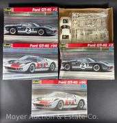 5 Revell Ford GT-40 Plastic Model Kits, 4 Sealed in Plastic, 1/24 Scale ...