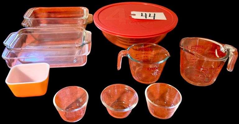 SET OF PYREX CLEAR GLASS NESTING BOWLS (LARGEST ONE HAS LID), 2 PYREX ...