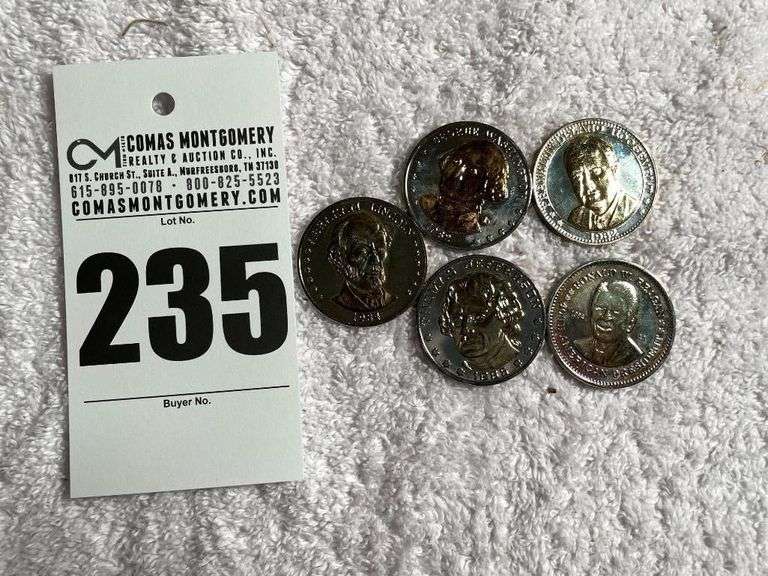 Collectible Bicolor Coins - Washington, Raegan, Jefferson, Roosevelt ...