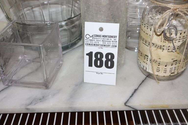 Marble Table Top, Vases, Ice Bucket, Red Plate Chargers (8), 2 Divided ...