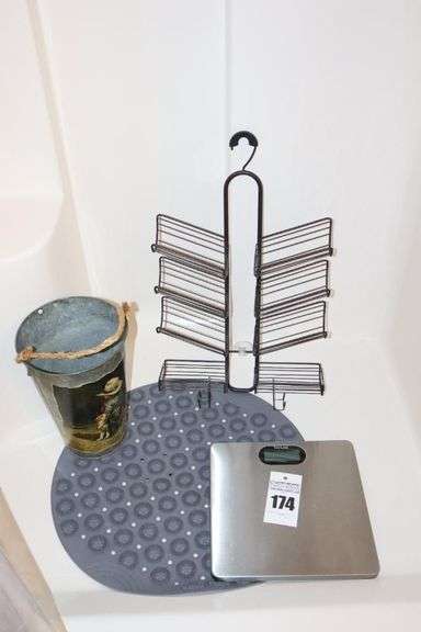 Variety of Bath/shower Items: Metal Shower Holder for shampoo, Bath Mat ...