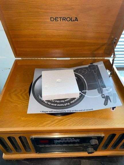 Detrola Wood Cabinet Record Player Stereo System with Stand - Comas ...