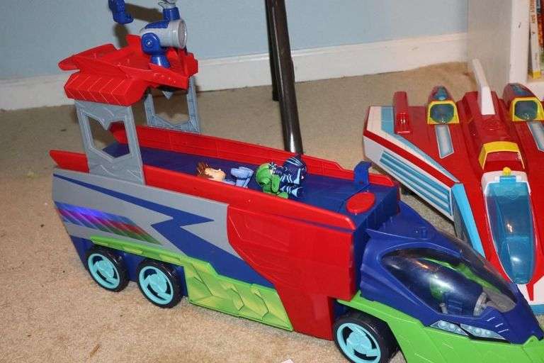 2 Kid Playsets: Paw Patrol Might Pup Transforming Jet & PJ Masks Seeker ...