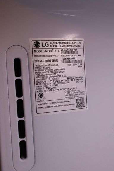 LG Thin Q 3 door French Refrigerator with door in door, water & ice in door & ice maker 70"x36 ...