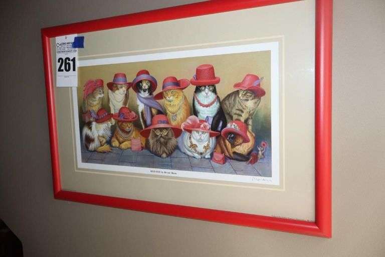 Framed and Matted Wall Art "Red Hat" by Bryan Moon signed '03 15"x25 ...