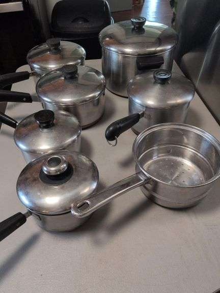 13 Piece Revere Ware Pots and Pans - Comas Montgomery Realty & Auction ...