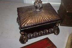 Decorative Storage Boxes - 3 gold nesting/Wood etc. - Comas Montgomery ...