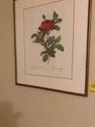 Framed Rose Botanical Print & Floral Arrangement - Taylor Auction ...