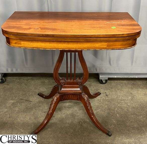 Spin Top Lyre Base Table With Storage 32x30x29 when Open - Christys