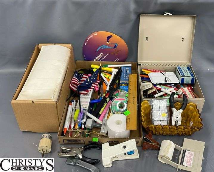 Office Supplies, Stamps, Pads, Pens, Tape, Lock Box, Stickers, Staples ...